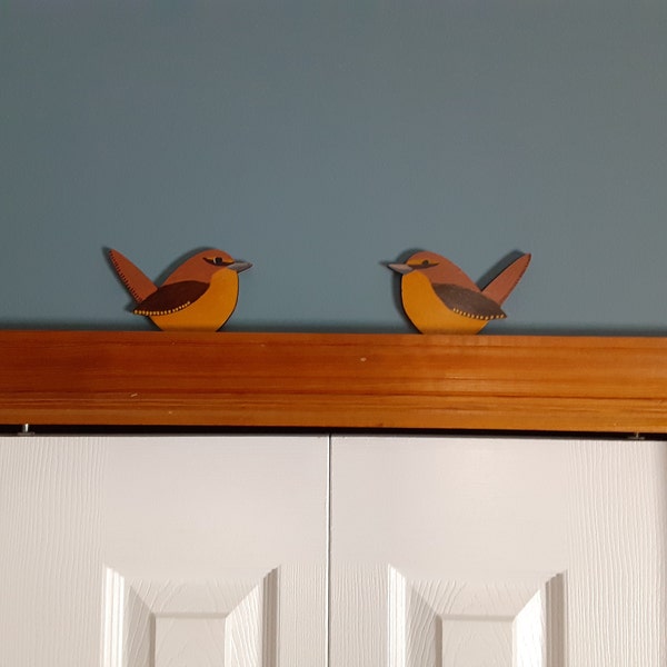 A Pair of Handmade Wooden Black-capped Chickadee Bird Door Toppers - Etsy