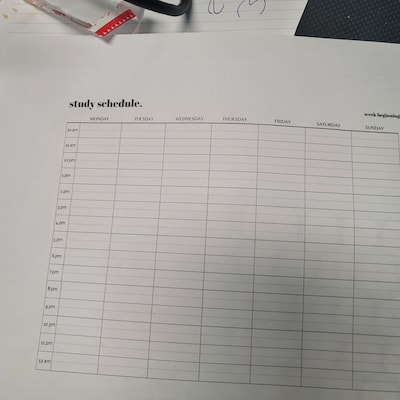 Minimalist Revision Timetable Printable Set Study Schedule Weekly ...