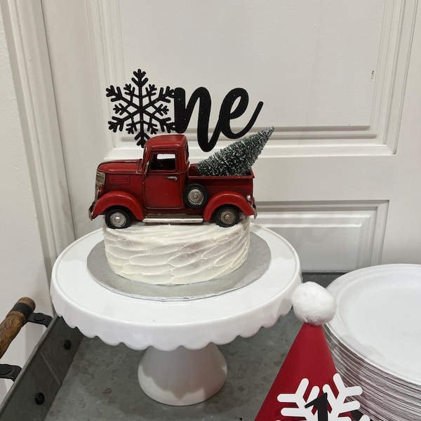 Snowflake Cake Topper, One Cake Topper, First Birthday Cake Topper ...
