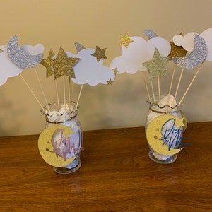 Over the Moon Baby Shower Decorations, Moon and Stars Baby Shower,lunar ...