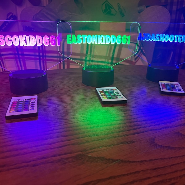 Personalized Gamertag Light Sign, Custom Gamer Tag Sign, Personalized ...