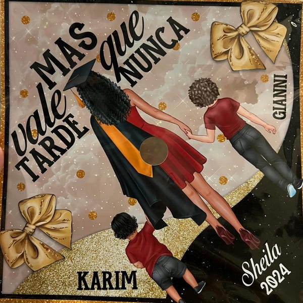 Custom Educated Black King Graduation Cap Topper for Man, Personalized ...