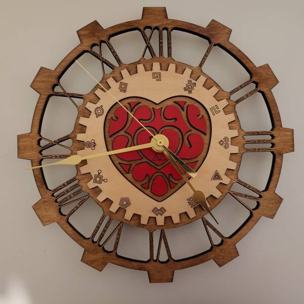 Legend of Zelda Heart Container and Timegate Gear Clock - Etsy