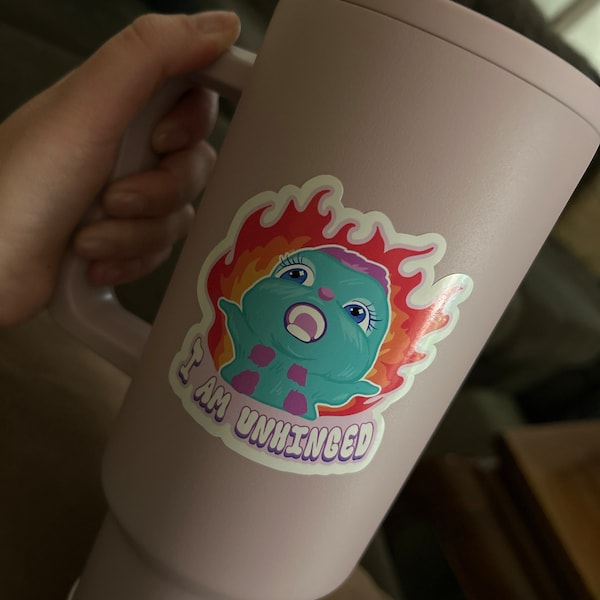 I AM UNHINGED Bibble Meme Sticker | Fairytopia Bibble Flames Meme ...