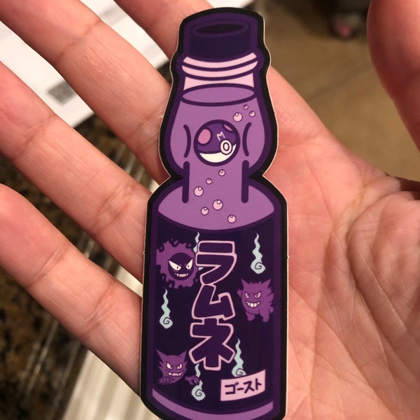 Gastly / Haunter / Gengar Ramune Bottle Sticker // Ghost-type Decal - Etsy