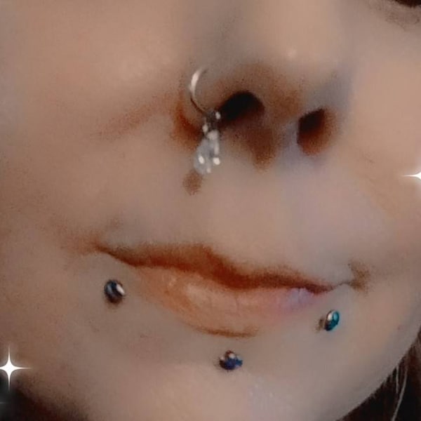 16g Titanium Internal Thread Star and Gem Curved Barbell Rook Eyebrow ...