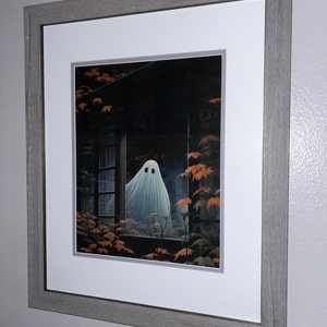 Ghost Looking Out a Window During Fall, Spooky Ghost Print, Halloween ...
