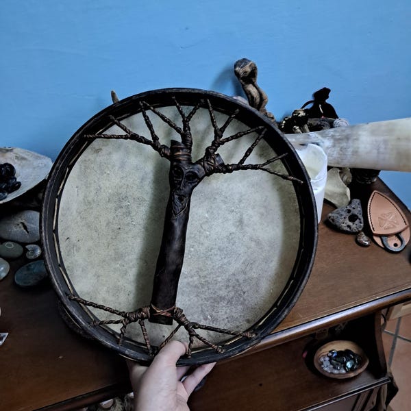 Shaman Drum Raven and Snake, Hand Percussion Drum, Soul Music Ritual ...