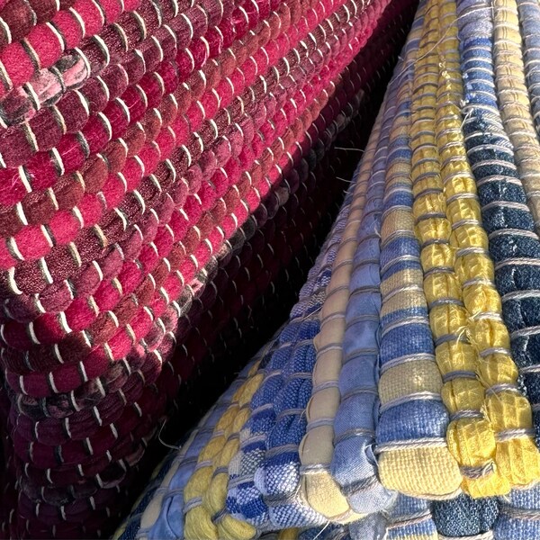 Handwoven Rag Rug Woven Gray Throw Rug Two Avalable - Etsy