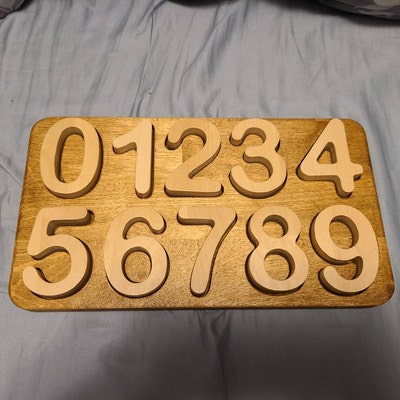 Wooden Numbers Puzzle, Montessori Counting for Toddlers and Preschool ...