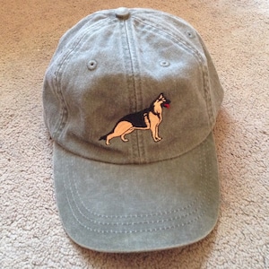 German Shepherd Dog Hat Embroidered Men Women Cotton Baseball Cap Price ...