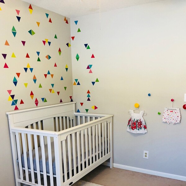 96 Mini Rainbow Triangle Wall Decals Fabric Wall Stickers, Removable ...