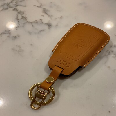 Audi Series AD-02-4B Key Fob Cover Leather Case A4 Q7 Q5 TT A3 A6 SQ5 ...