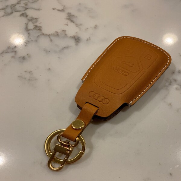 Audi Series [AD-02-4B] Key Fob Cover Leather Case - A4 Q7 Q5 TT A3 A6 ...
