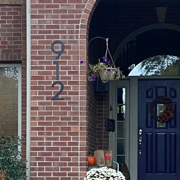 10 Inch Metal House Number - Modern Font House Number - Metal Address ...