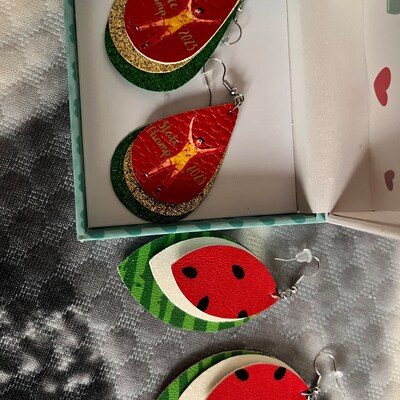 Sports Pennant Faux Leather Earrings - Etsy