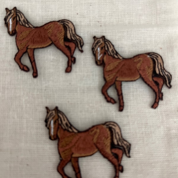 3-pack Horse Applique Patch - Small Embroidered Animal Badge 1-5/8 ...