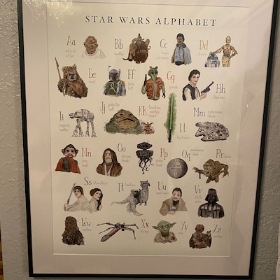 Star Wars Alphabet Poster, Star Wars A-Z, Star Wars Watercolor Art ...