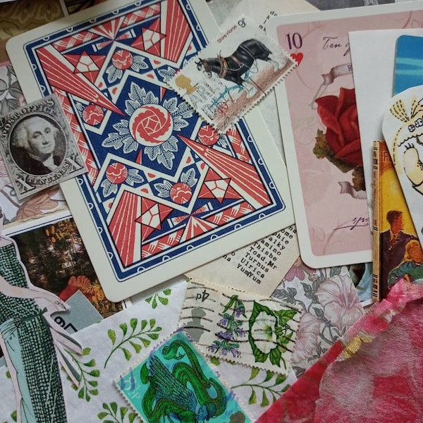 Vintage Paper Ephemera Pack. 75 Piece Mixed Paper Ephemera for ...