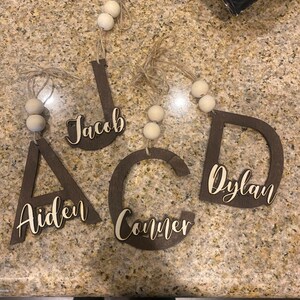 Personalized Name Wood Letter Christmas Ornament Laser Cut - Etsy