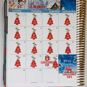 CHRISTMAS COUNTDOWN Planner Stickers Christmas Scrapbook - Etsy