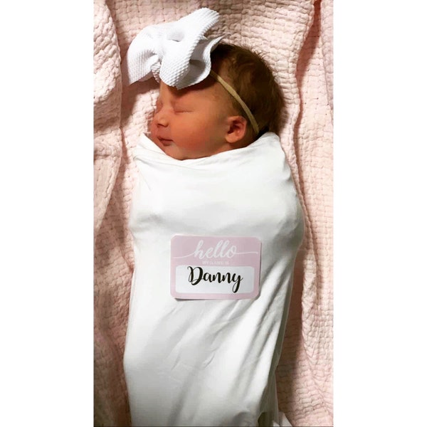 Hello My Name is Sticker - Baby Announcement - Baby Introduction ...