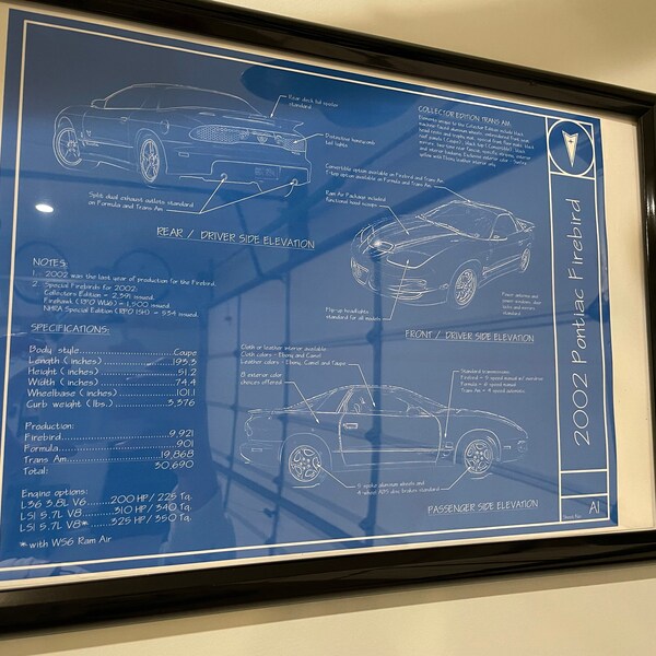 1987 Buick Grand National / GNX Blueprint Poster 18"x24" (digital Image ...