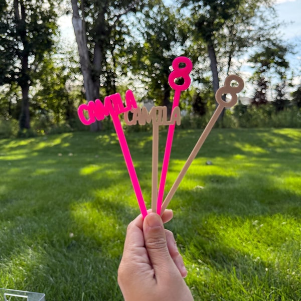 Birthday Number Drink Stirrers: Acrylic Party Decor - Etsy