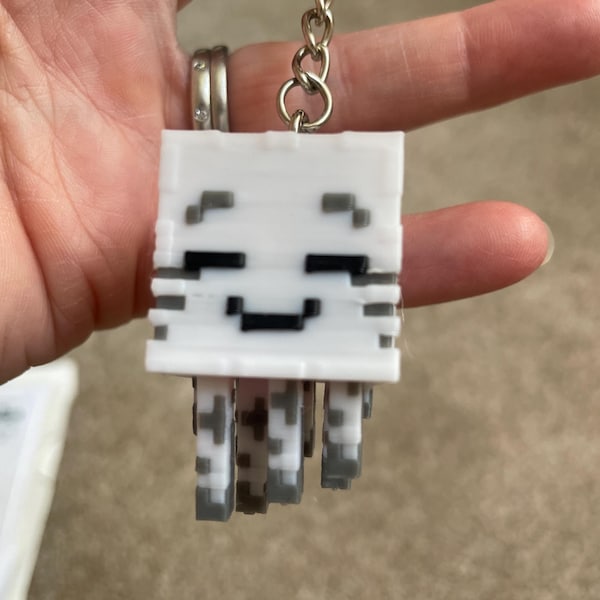 Happy Ghastling Keychain – 3D Printed Minecraft-inspired Ghast ...