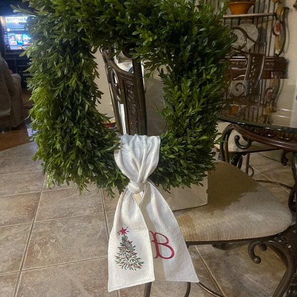 Christmas Tree Sash, Monogramed Wreath Sash, Door Wreath Sash ...