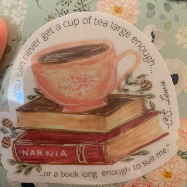 A Longing for Books and Tea Quote Sticker/ Literary Lover Vinyl Sticker ...