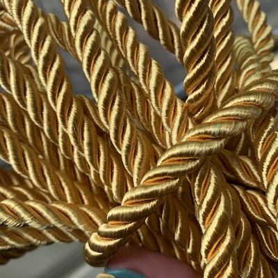 8mm Gold Satin Twist Cord, Gold Decoration Trim 5yards Gold Cord ...