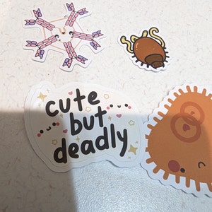 Cute Deadliest Viruses Sticker Pack - World's Deadly Viruses Kawaii ...