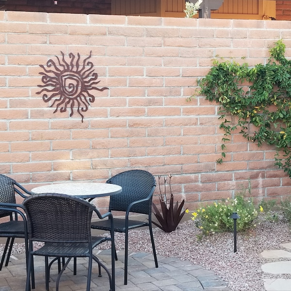 Rustic Sun Indoor/outdoor Wall Decor 30" Recycled Steel Custom SUN - Etsy