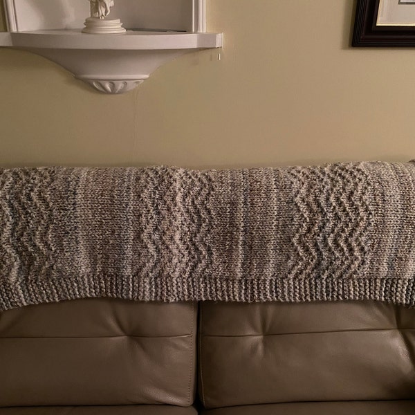 Modern Knit Blanket Pattern, Modern Mountain Throw, Textured Blanket ...