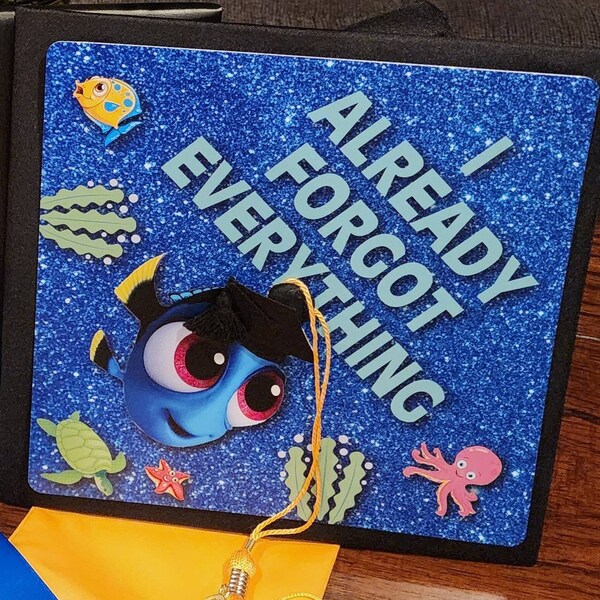 Printed Graduation Cap Topper, See Ya Later Dudes, Finding Nemo ...