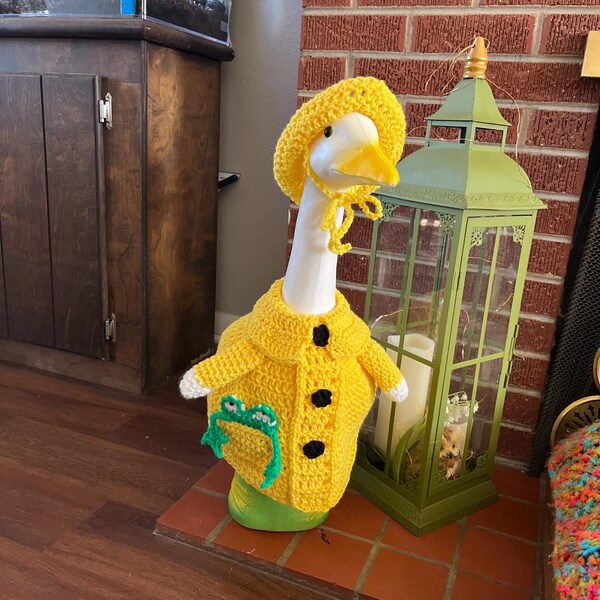 Fireman Geese Goose Outfit Crochet Lawn Geese Clothes Outdoor Patio ...