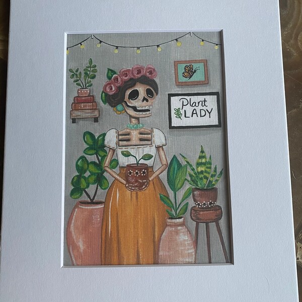 Plant Lady Art Print (matted) - Etsy