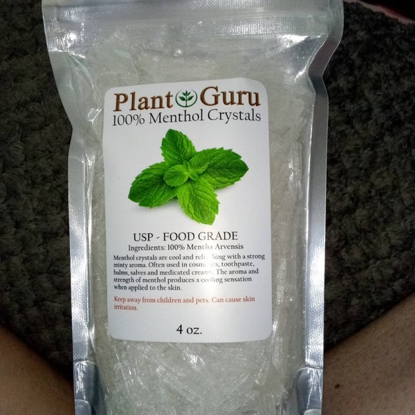 Menthol Crystals USP Food Grade 100% Pure Mentha Arvensis, DIY Steamers ...