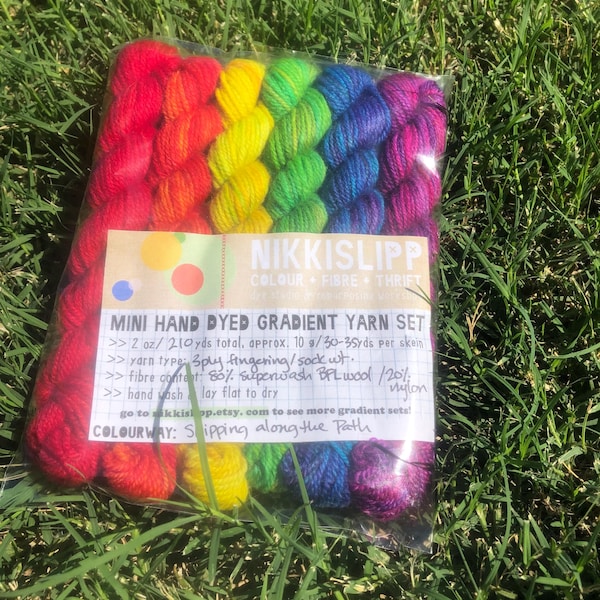 Ready to Ship! Gradient Mini Skein Sets (lace & Fingering Wt.) -- Hand ...
