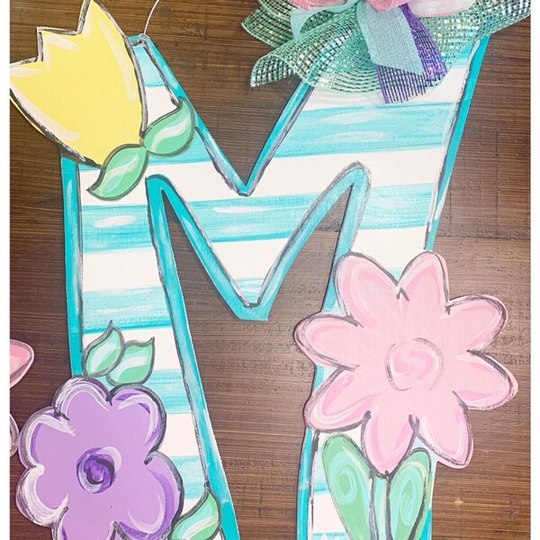 Spring Letter M Door Hanger Downloadable File Printable Template - Etsy