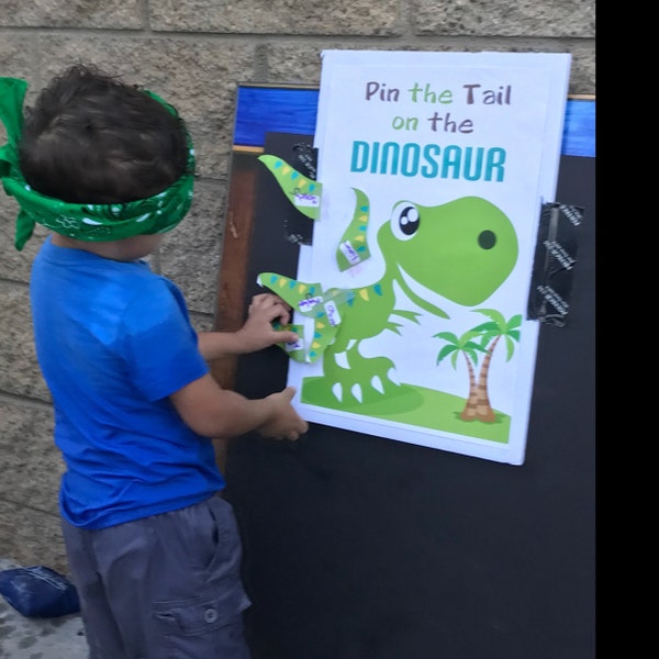Pin the Tail on the Dinosaur Printable Birthday Party Game Dinosaur ...