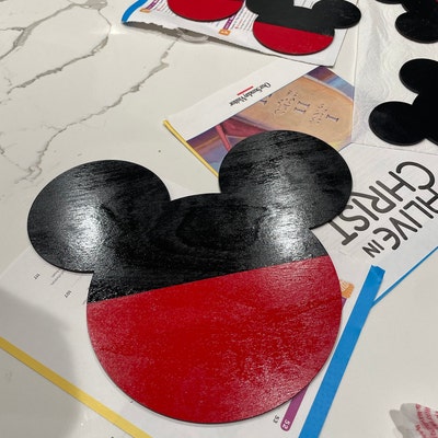 Mickey Head Wood Shape, Mickey Mouse Head Wooden Laser Cut Out Shape ...