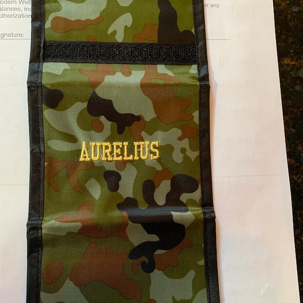 KIDS PERSONALIZED WALLETS - Embroidered Nylon Trifold Camo and Sports ...