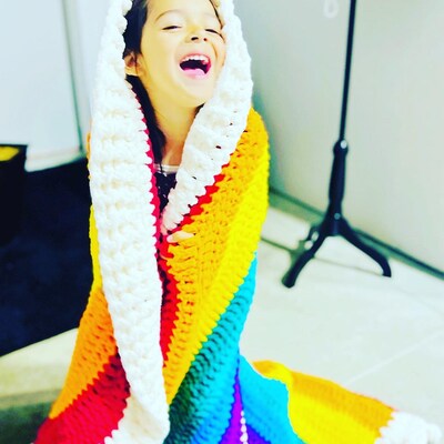 Rainbow Baby Bonnet, Crochet Bobble Hat, Newborn Rainbow Hat, Rainbow ...