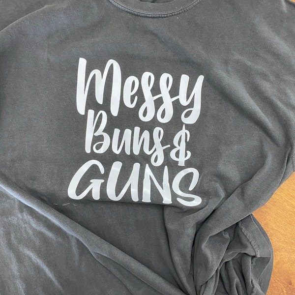 Messy Buns and Guns SVG DXF PNG | Women Gun Bullet Svg | Girls and Guns ...