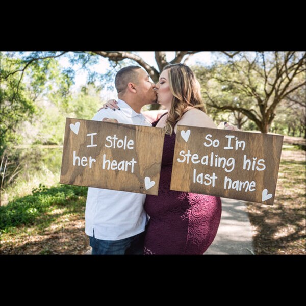 Engagement Photo Props, Couples Engagement Props, I Stole Her Heart ...