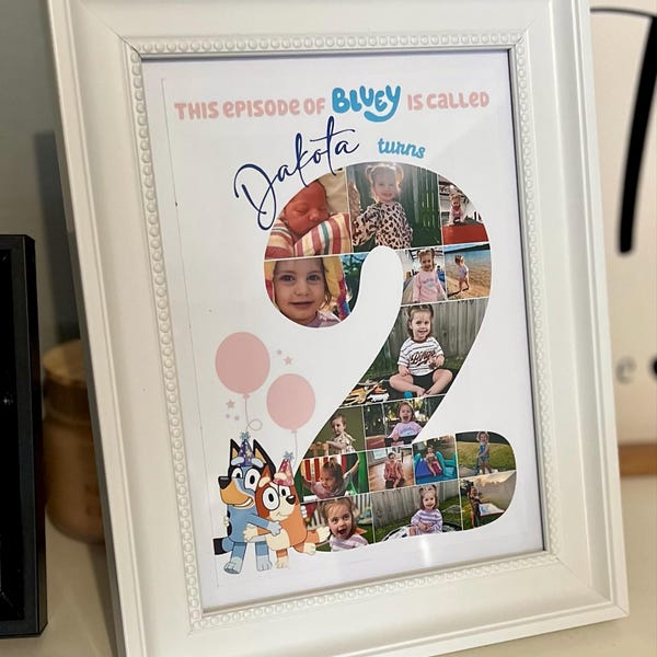 Bluey Inspired Milestone Birthday Board, 1st, 2nd, 3rd, 4th Birthday ...