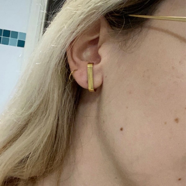 Rectangular Lobe Cuff · Custom Size · Stud Lobe Cuff Earring ...