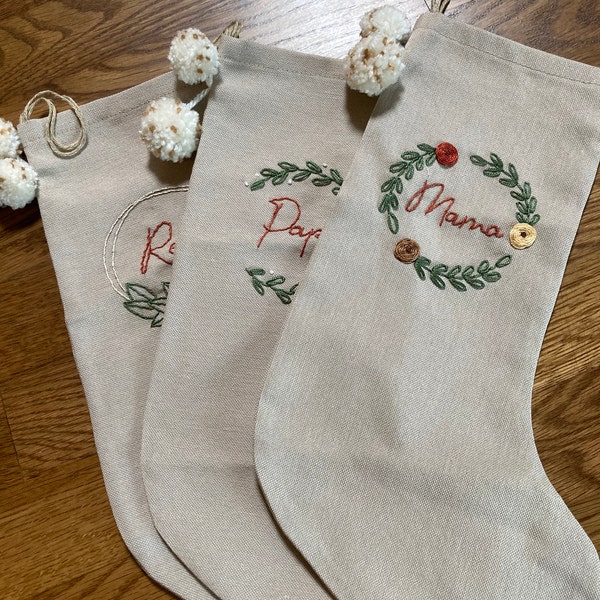Personalized Family Christmas Santa Stocking, Custom Name Christmas ...
